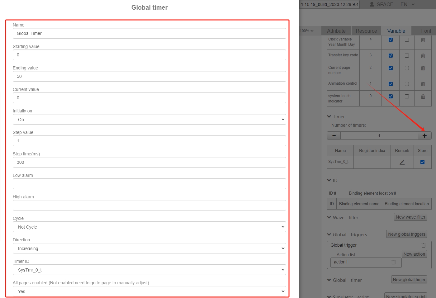 Global timer | AHMI Docs